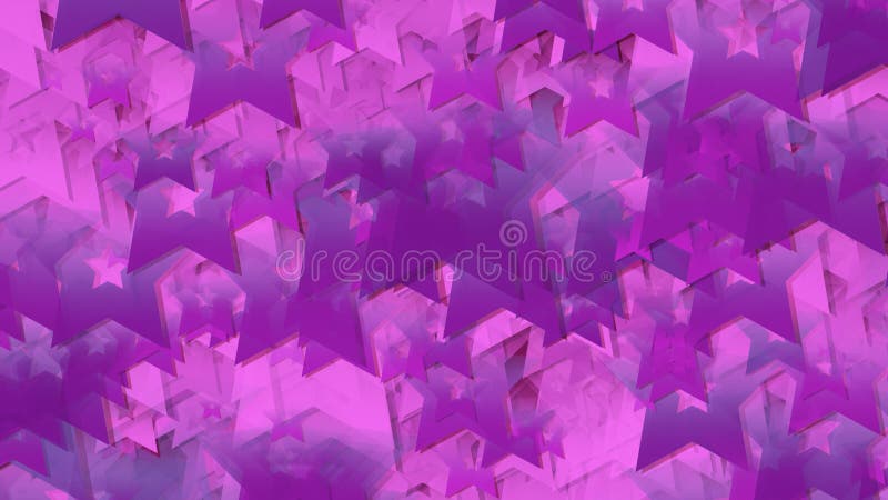 3D Rendering of an Array of Star Shapes. Stars of Different Sizes in ...