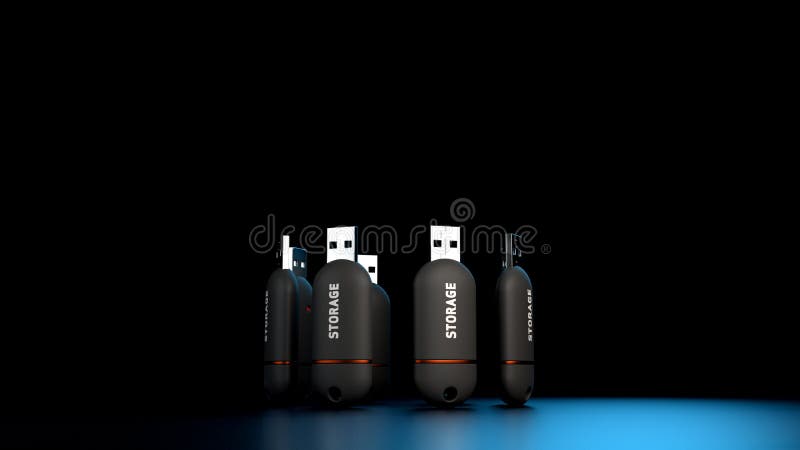 A 3D Rendering of an Array of USB Thumb Drive Storage Sticks Stock ...