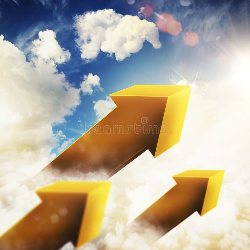Arrow in the sky stock illustration. Illustration of concepts - 26750961