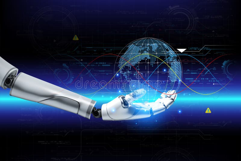 3D Rendering. Artificial Intelligence,AI Research of Robot and Cyborg ...