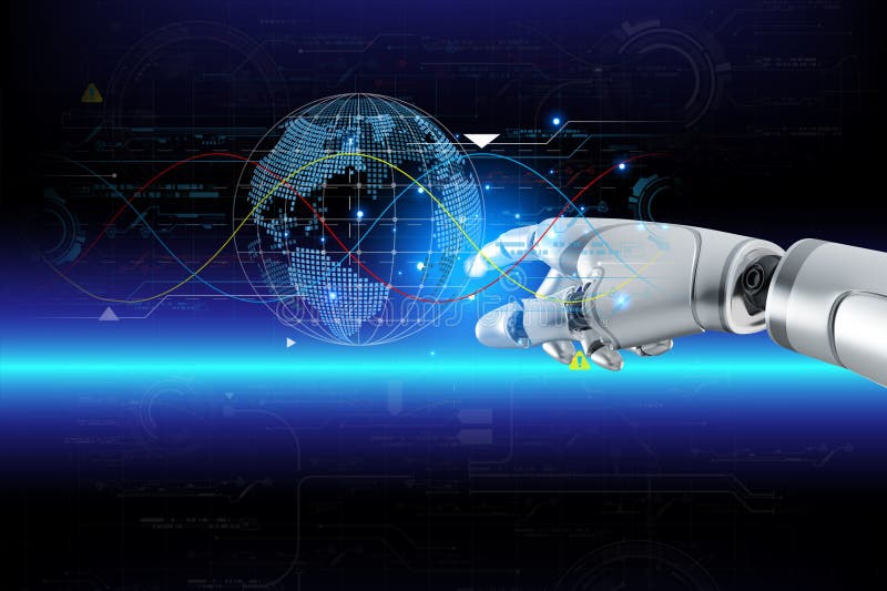 3D Rendering. Artificial Intelligence,AI Research of Robot and Cyborg ...