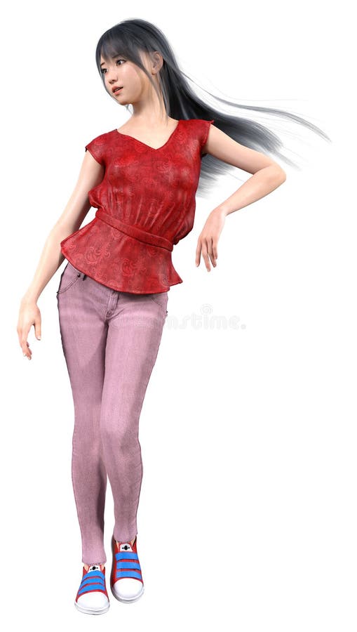 Chinese Girl 3d Stock Illustrations 717 Chinese Girl 3d Stock