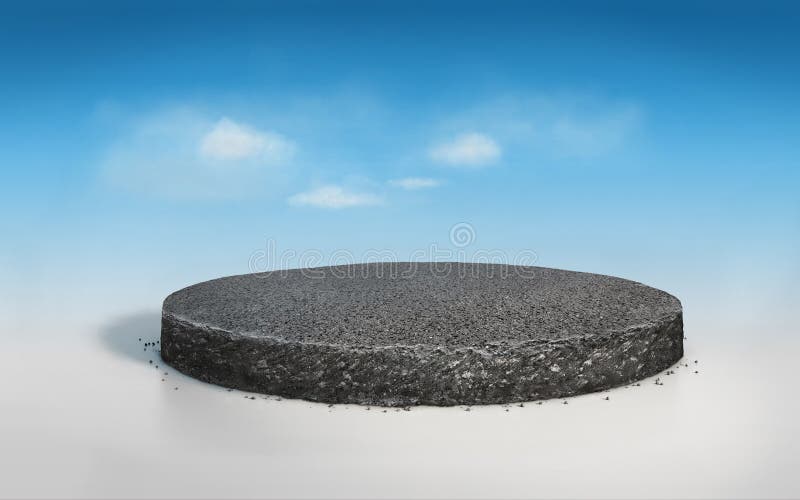 3D Rendering Asphalt Road on Circle Cross Section Isolated on Blue Sky ...