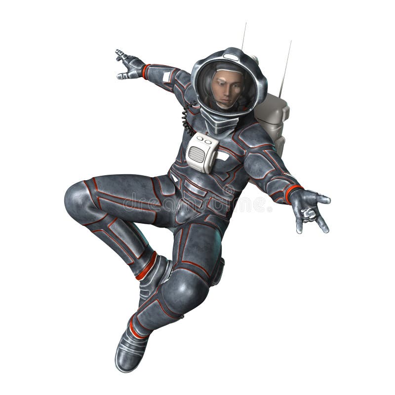 3D Rendering Astronaut On White Stock Illustration - Illustration of ...