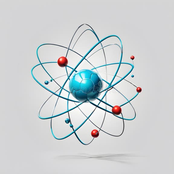 3D Rendering of an Atom Atomic Structure with Protons Neutrons and ...