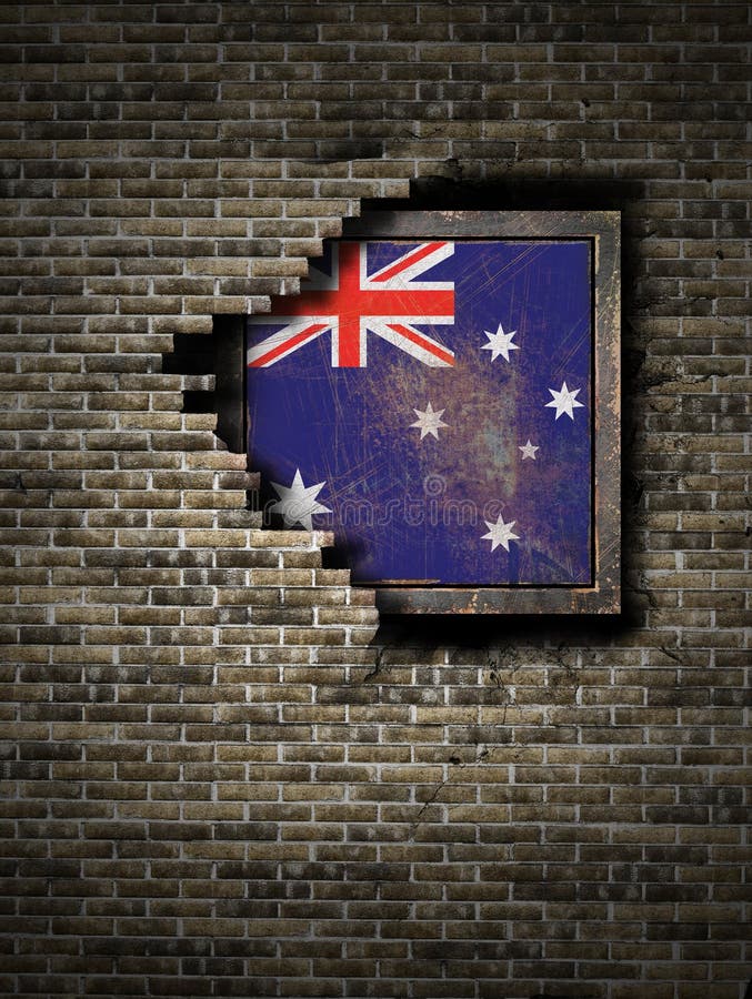 Old Australia Flag in Brick Wall Stock Illustration - Illustration of ...