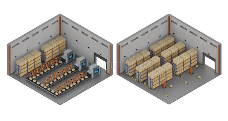 Warehouse Interior Isometric Stock Illustrations – 780 Warehouse ...