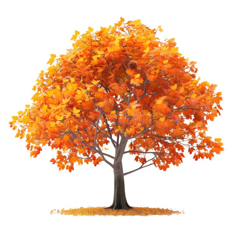 3D Rendering of a Autumn Season Tree on Transparent Background - Ai ...