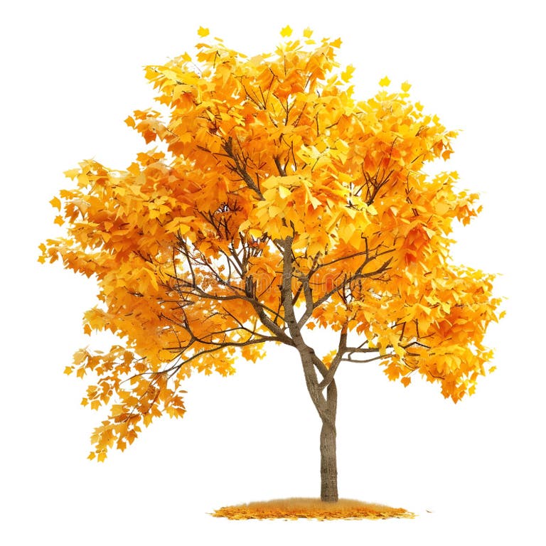 3D Rendering of a Autumn Season Tree on Transparent Background - Ai ...