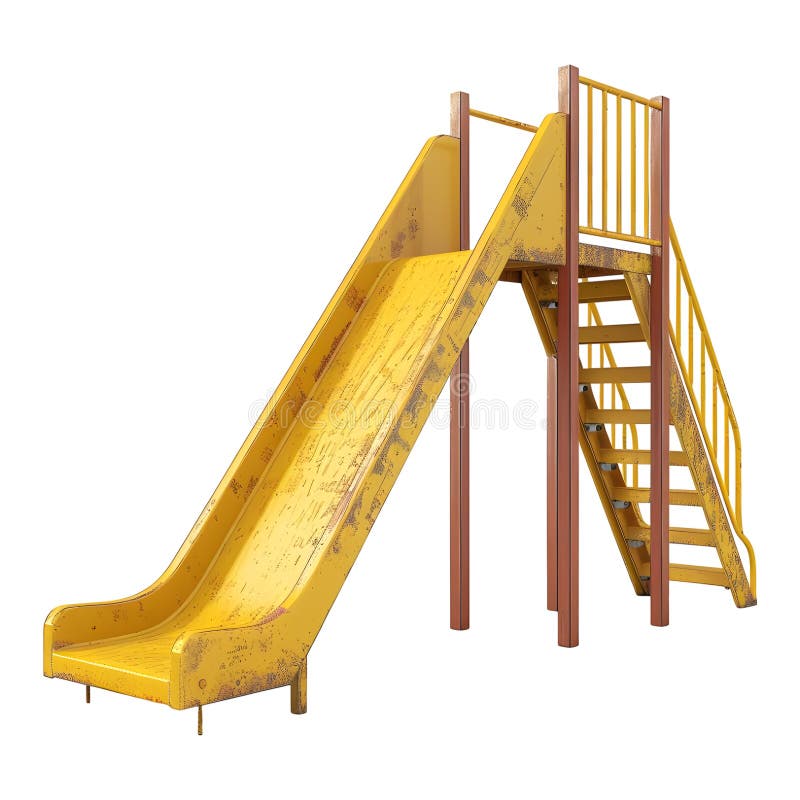 3D Rendering of a Babies Slides in Playground on Transparent Background ...