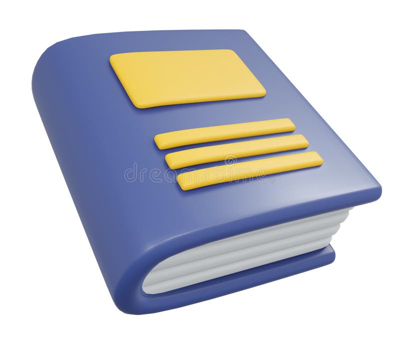 3D Rendering Back To School Book Cartoon Style. Stock Illustration ...