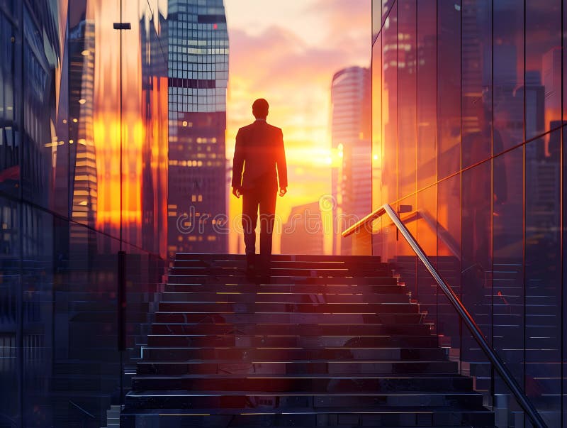 3D Rendering Back View of Young Businessman Walking Stock Illustration ...