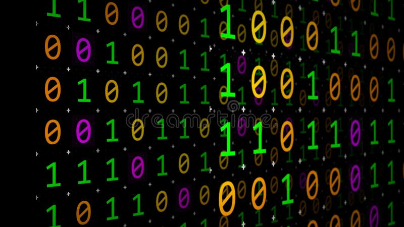 3D Rendering of the Background Based on Binary Code Technology Stock Illustration - Illustration ...
