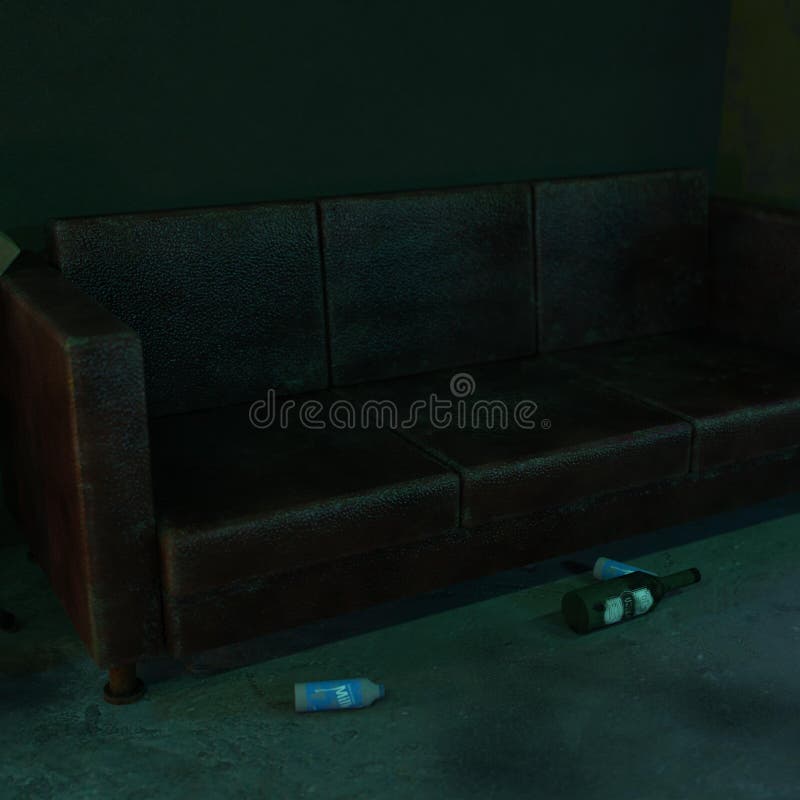 3d-illustration of an Empty and Scary Futuristic Hallway Stock ...