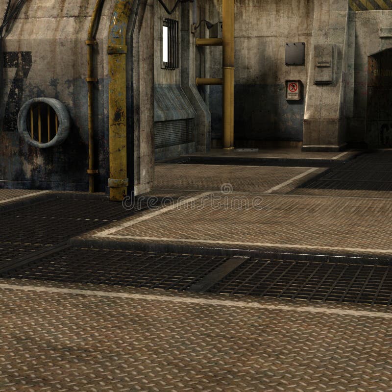 3d-illustration of an Empty and Scary Sewer for Background Usage Stock ...