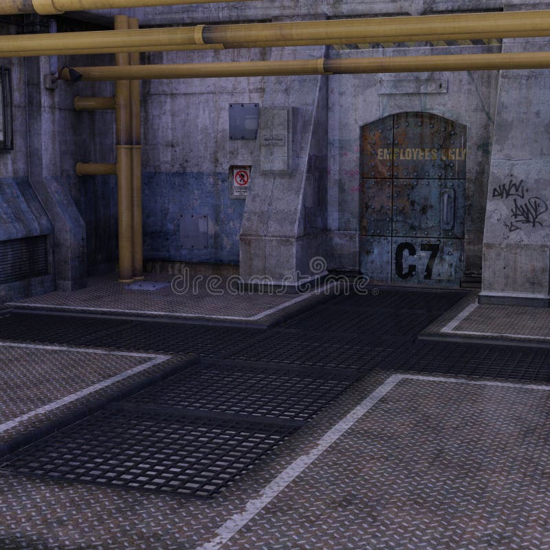 3d-illustration of an Empty and Scary Sewer for Background Usage Stock ...