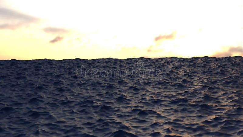 3d Rendering Background. Ocean Surface while Calm on a Sunny Day ...