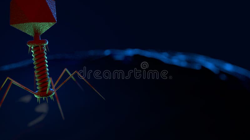 3D Rendering Bacteriophage Flu Virus Micro Organism Cell Under ...