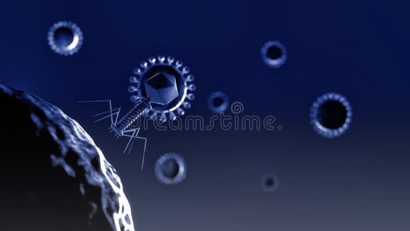 3D Rendering Bacteriophage Flu Virus Micro Organism Cell Under ...