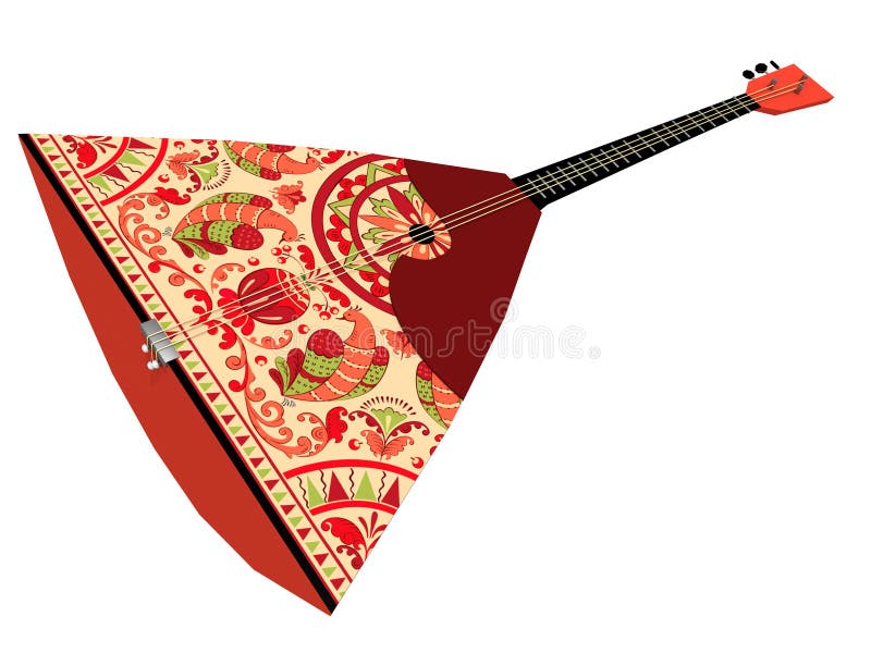 3d Rendering Red Balalaika. Russian Folk Musical Instrument Stock Image ...
