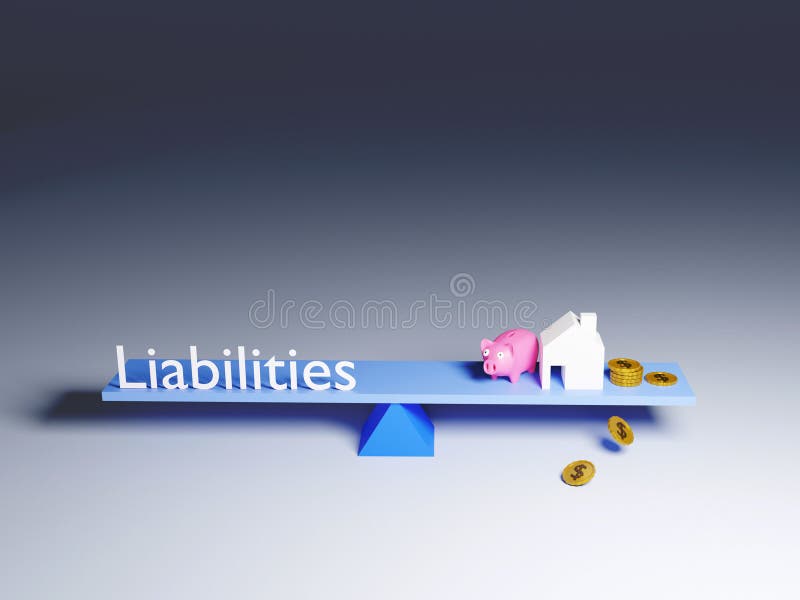 3D Rendering of a Balance Sheet with Assets and Liabilities on Libra ...