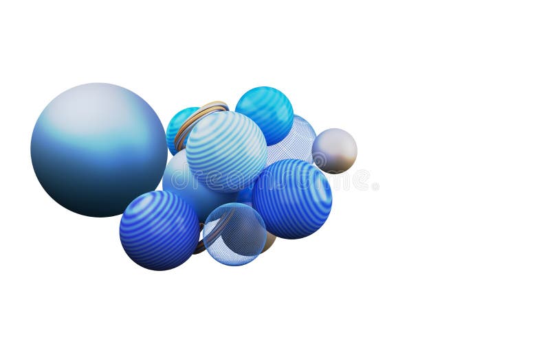 3D Rendering Balls or Sphere Collection on White Stock Illustration ...