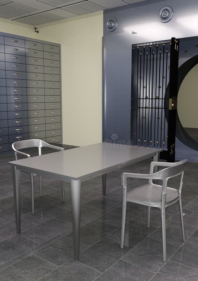 3D Rendering Banks Safe stock illustration. Illustration of steel ...