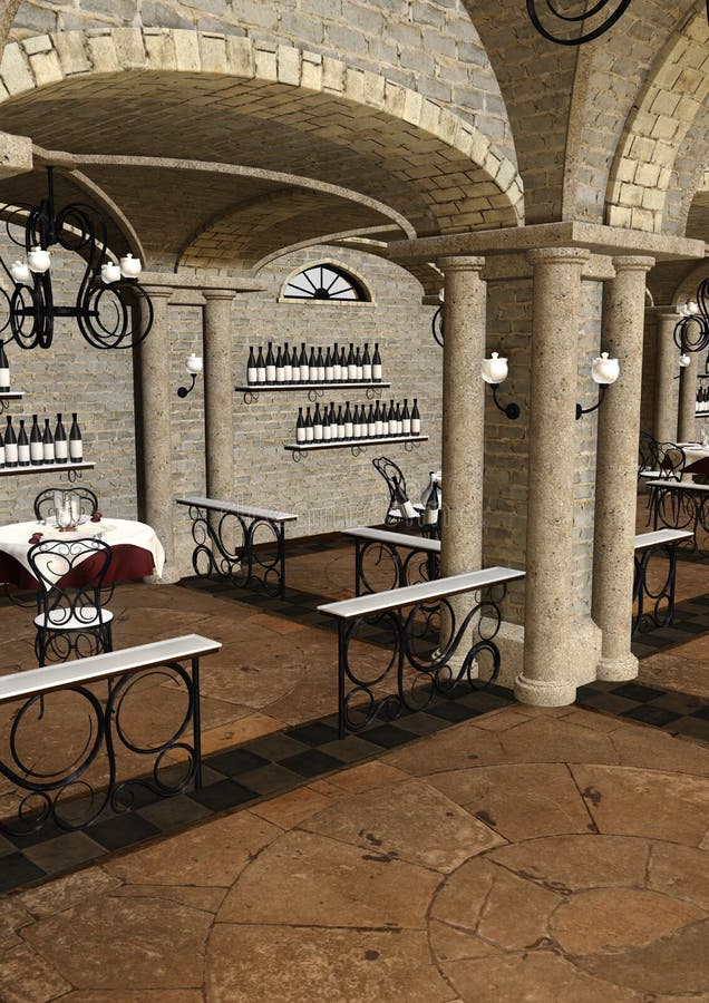 3D Rendering Bar Interior stock illustration. Illustration of interior ...