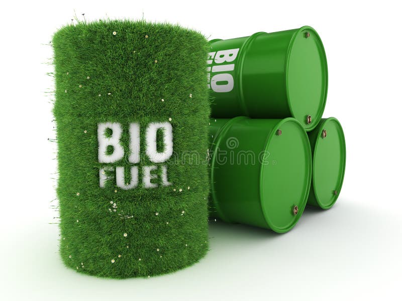 3D Rendering Barrels of Biofuels Stock Illustration - Illustration of ...
