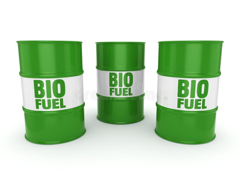 3D Rendering Barrels of Biofuels Stock Illustration - Illustration of ...