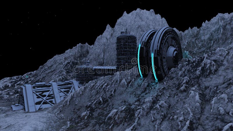 3D Rendering of the Base Under Attack Stock Illustration - Illustration ...