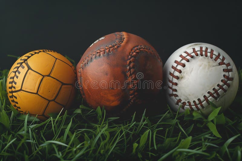 3d Rendering of a Basketball, Baseball, and Soccer Balls Stock ...