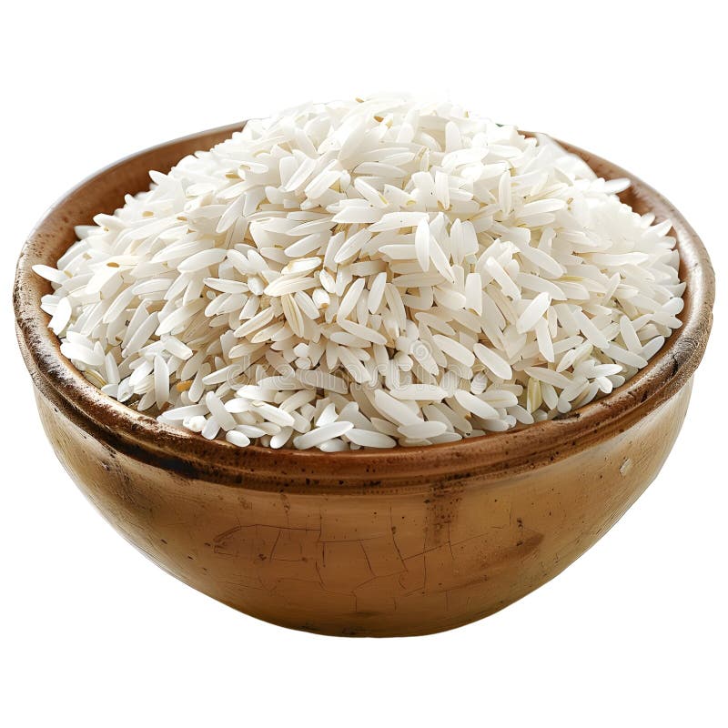 3D Rendering of a Basmati Rice in a Bowl on Transparent Background - Ai ...