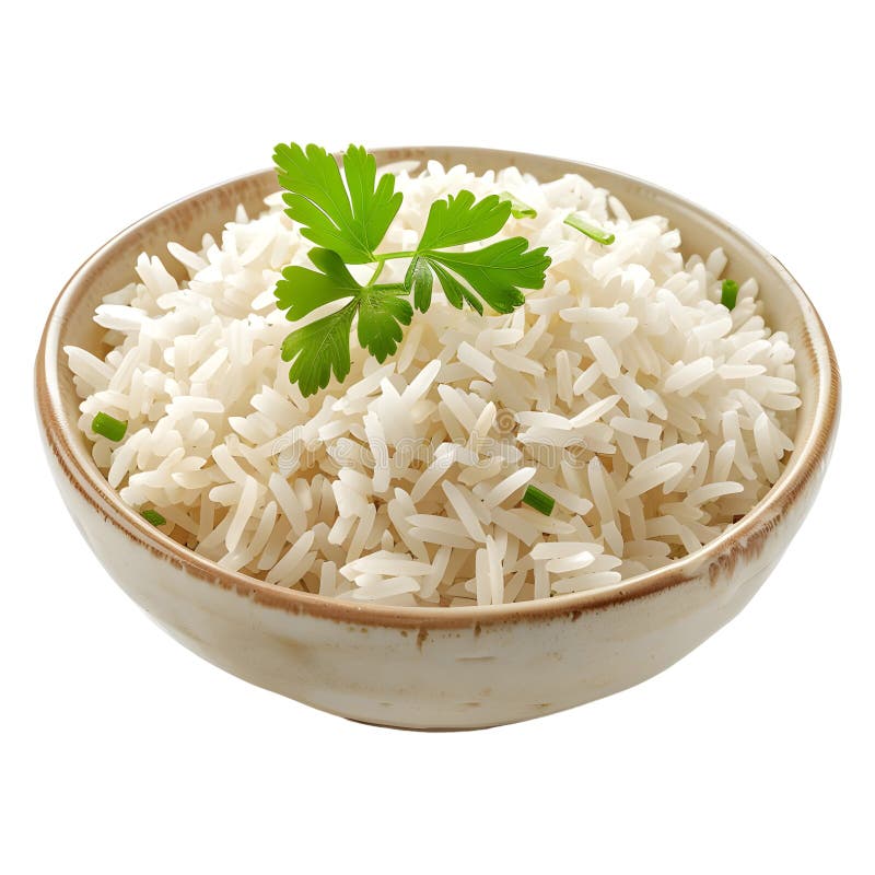 3D Rendering of a Basmati Rice in a Bowl on Transparent Background - Ai ...