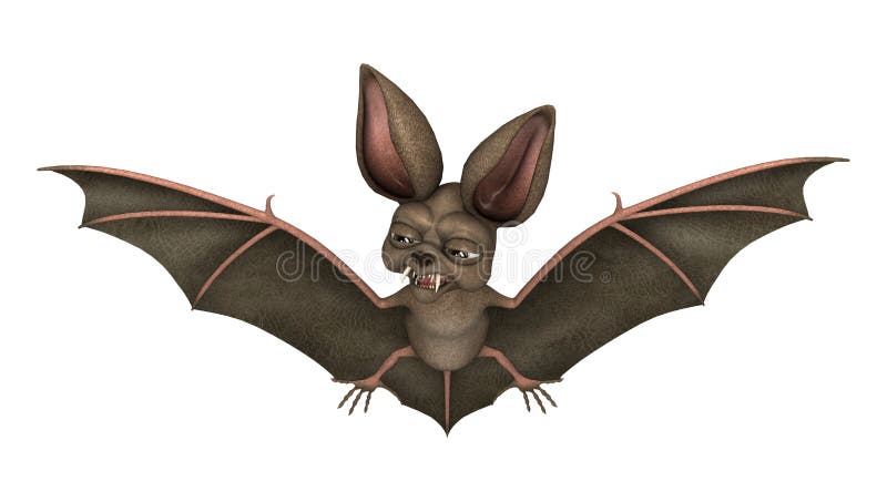 3D Rendering Bat on White stock illustration. Illustration of mammal ...
