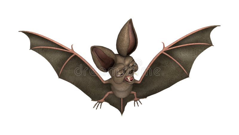 3D Rendering Bat on White stock illustration. Illustration of bite ...