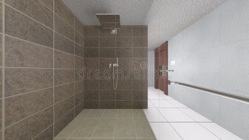 3D Rendering of the Bathroom Stock Illustration - Illustration of ...