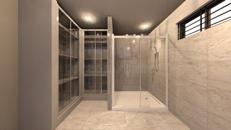 3D Rendering of the Bathroom Stock Illustration - Illustration of decor ...