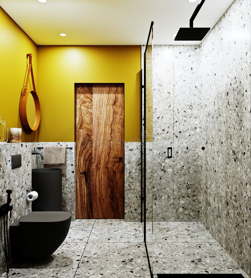 3d Rendering . Bathroom in a Modern Style Stock Illustration ...