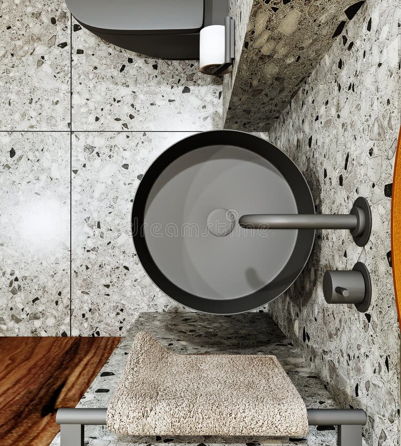 3d Rendering . Bathroom in a Modern Style Stock Illustration ...