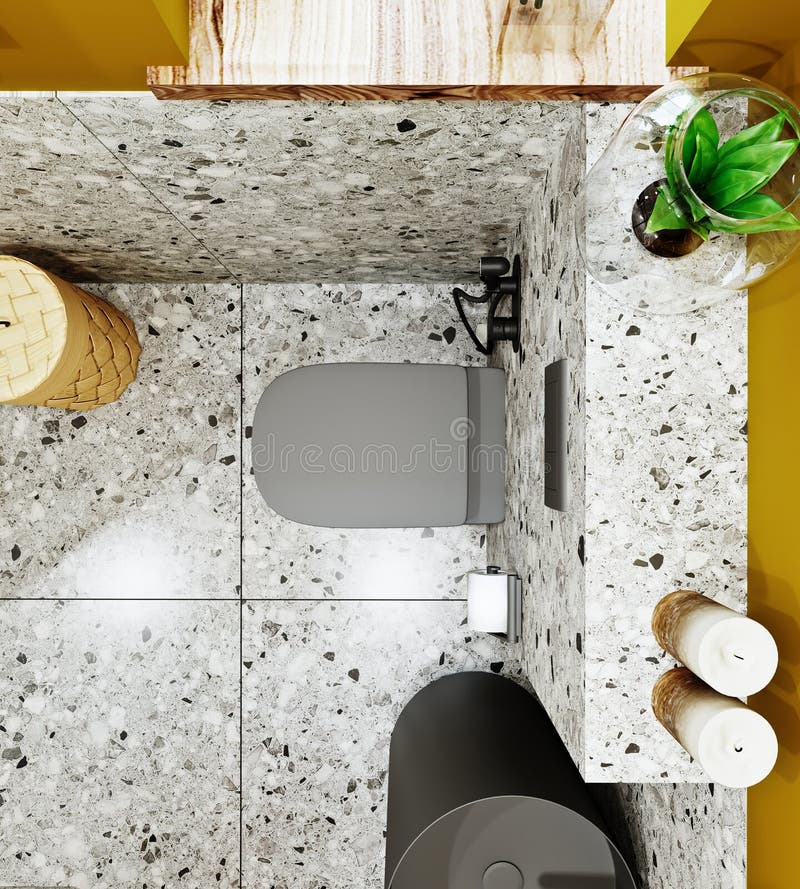 3d Rendering . Bathroom in a Modern Style Stock Illustration ...