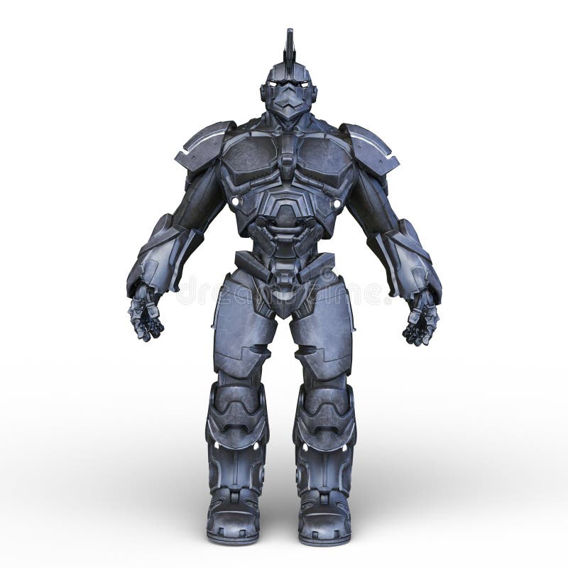 3D Rendering of a Battle Robot Stock Illustration - Illustration of ...