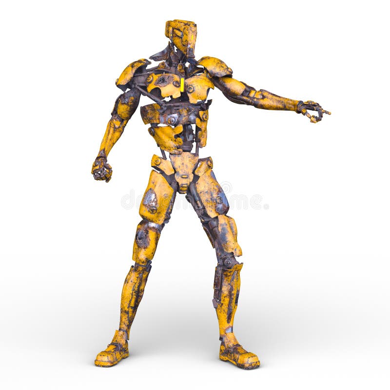 3D Rendering of a Battle Robot Stock Illustration - Illustration of ...