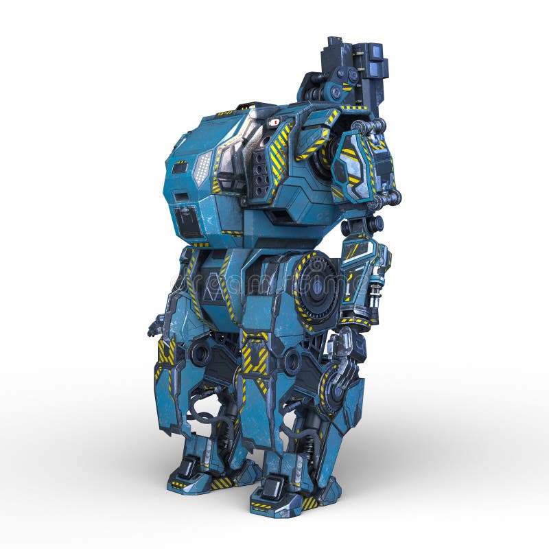 3D Rendering of a Battle Robot Stock Illustration - Illustration of ...
