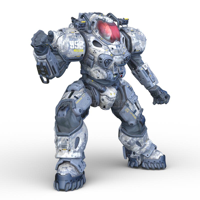 3D Rendering of a Battle Robot Stock Image - Image of metallic, robots ...