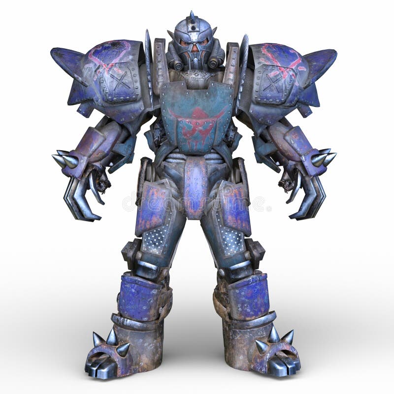 3D Rendering of a Battle Robot Stock Illustration - Illustration of ...