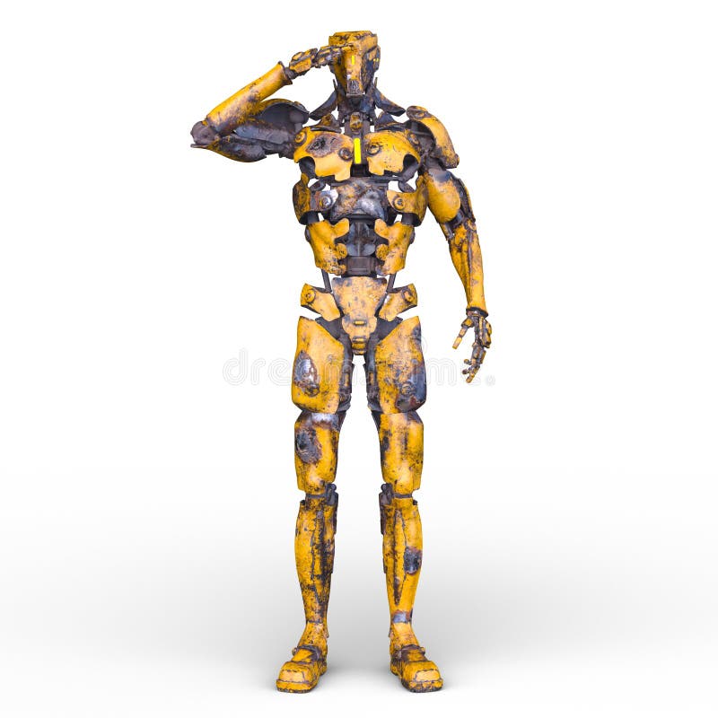 3D Rendering of a Battle Robot Stock Illustration - Illustration of ...