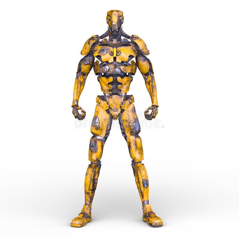 3D Rendering of a Battle Robot Stock Illustration - Illustration of ...