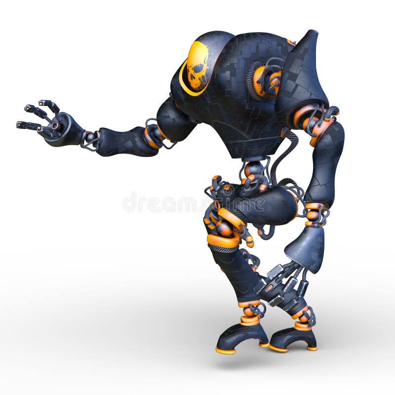 3D Rendering of a Battle Robot Stock Illustration - Illustration of ...