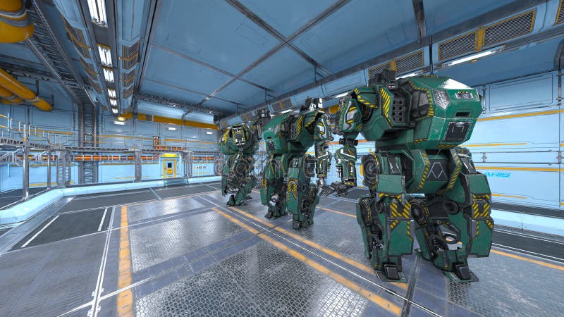 3D Rendering of a Battle Robot Stock Illustration - Illustration of ...